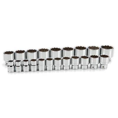 TEKTON 3/4 in. Drive 12-Point Socket Set, 19 mm - 50 mm (23-Piece) SHD93016