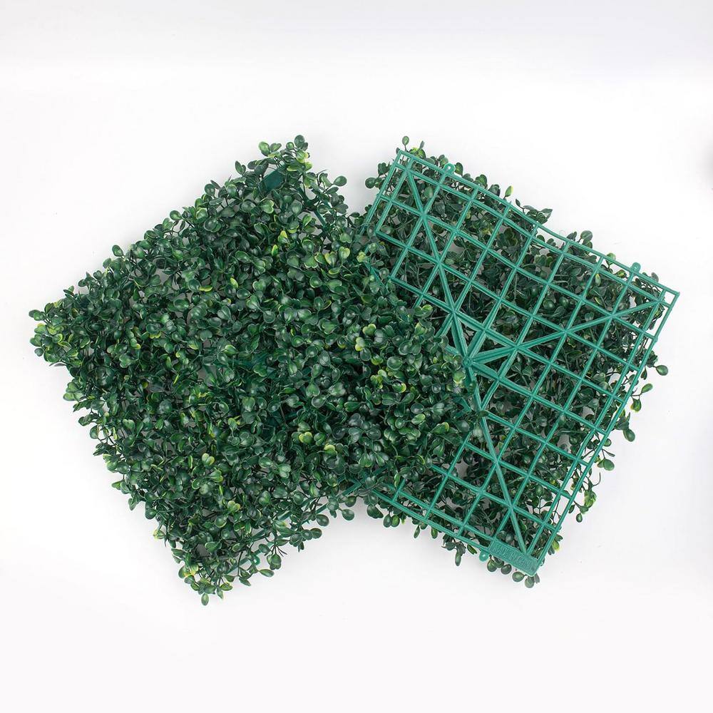 LHY 12-Pieces 10 x 10 x 1.6 in. Artificial Boxwood Hedge Panels UV ...