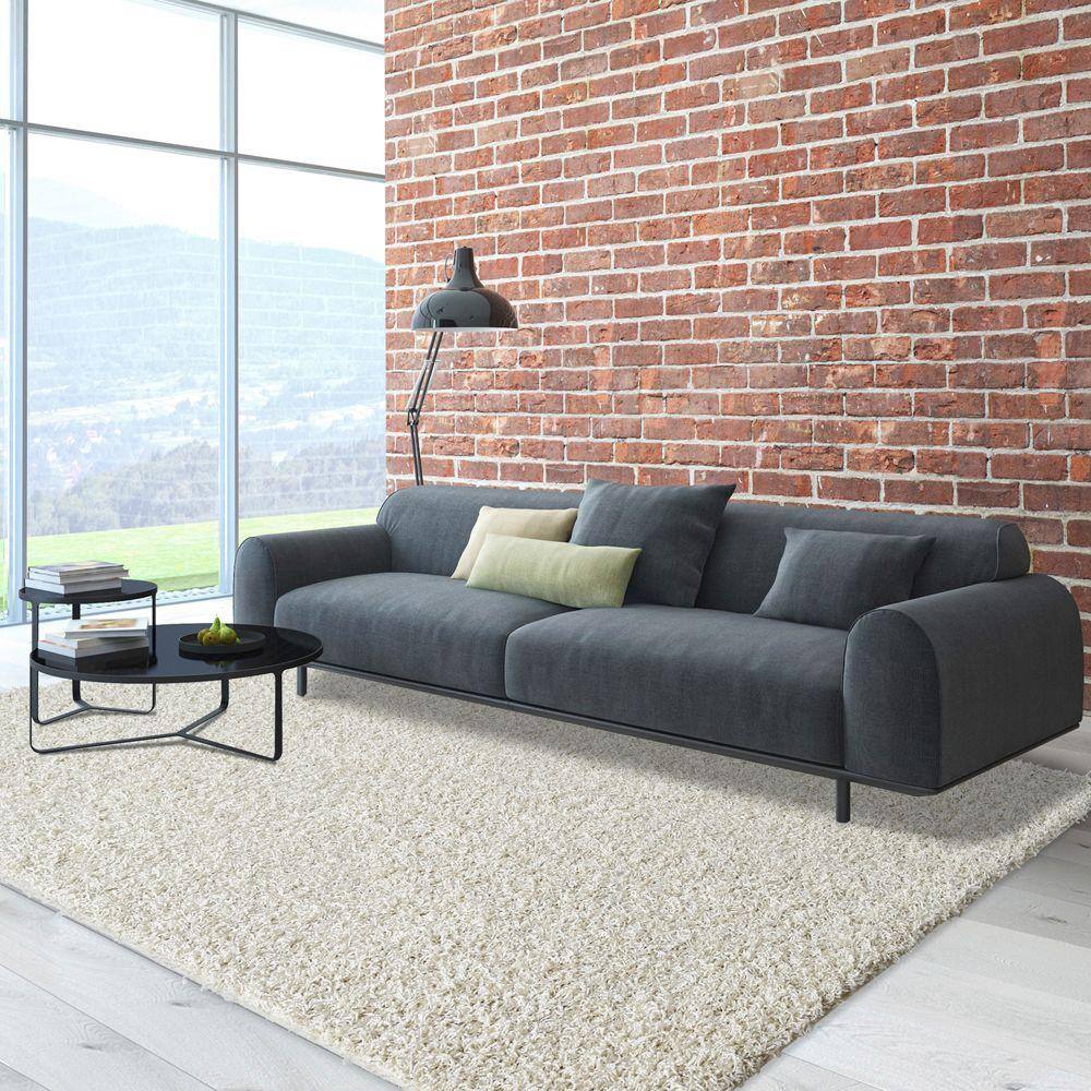 Lanart Comfort Shag White 2 ft. x 7 ft. Rug Runner CSHAG2X7W - The Home ...