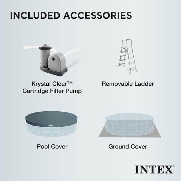 Intex 18 ft. x 48 in. Prism Frame Above Ground Swimming Pool Set with Pump 26731EH