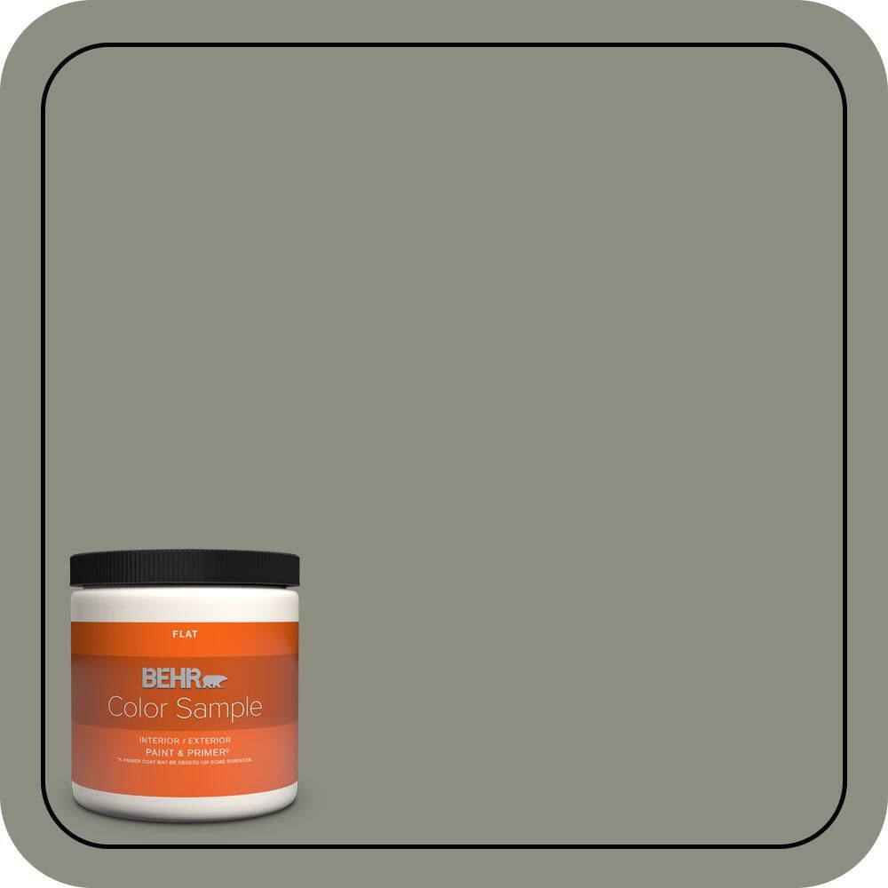 BEHR PREMIUM PLUS 8 oz. #N370-5 Incognito Flat Interior/Exterior Paint ...