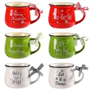 Wudkey 12 Piece Christmas Coffee Mug with Lid, 16 oz. Reusable Plastic ...