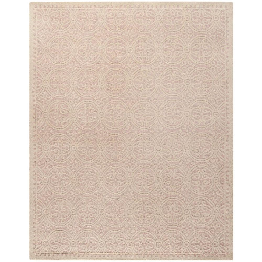 SAFAVIEH Cambridge Light Pink/Ivory 8 ft. x 10 ft. Geometric Medallion ...