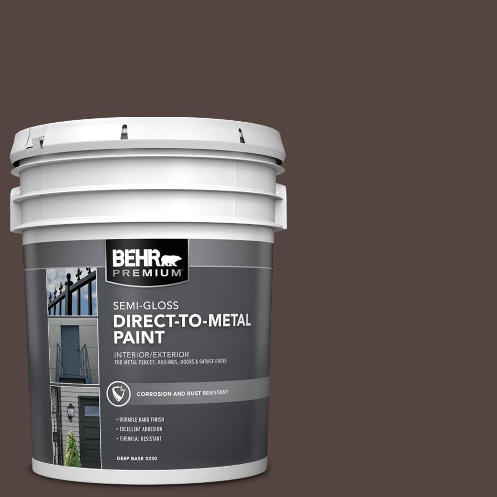BEHR PREMIUM 5 gal. #PFC-25 Dark Walnut Semi-Gloss Direct to Metal ...