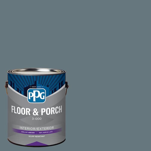 PPG 1 gal. PPG1037-5 Night Rendezvous Satin Interior/Exterior Floor and ...