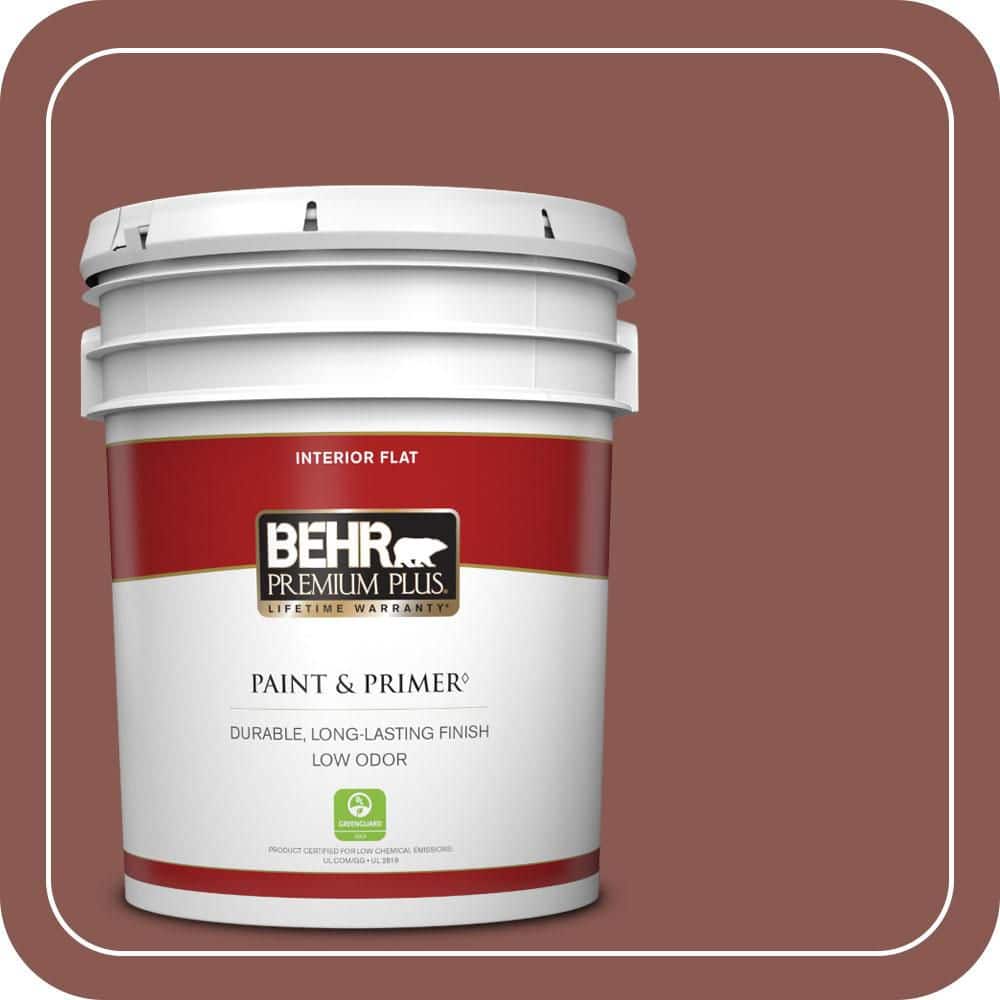 BEHR PREMIUM PLUS 5 gal. #MQ1-20 Rust Flat Low Odor Interior Paint ...