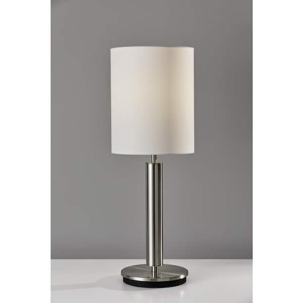 HomeRoots 27 in. Silver Standard Light Bulb Bedside Table Lamp ...