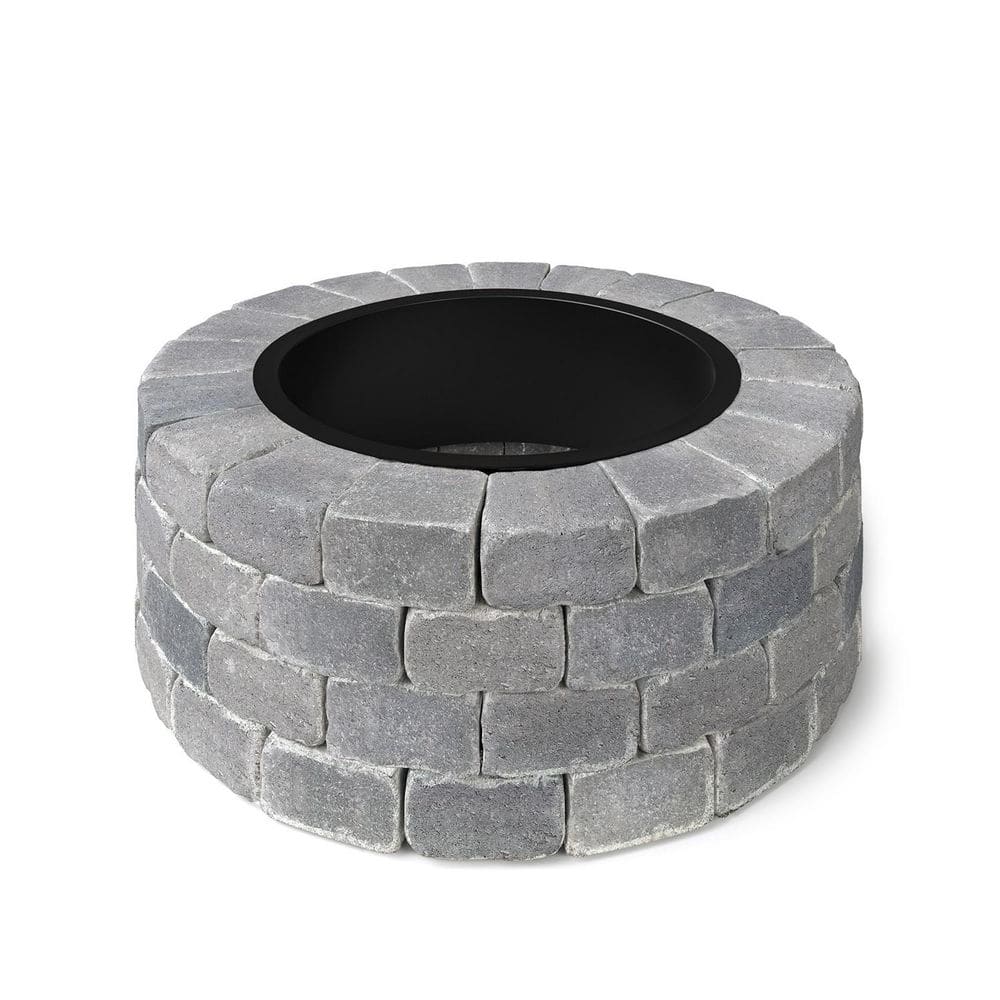 Necessories Grand 4-Course 48 in. W x 16 in. H Round Concrete Wood Fire ...