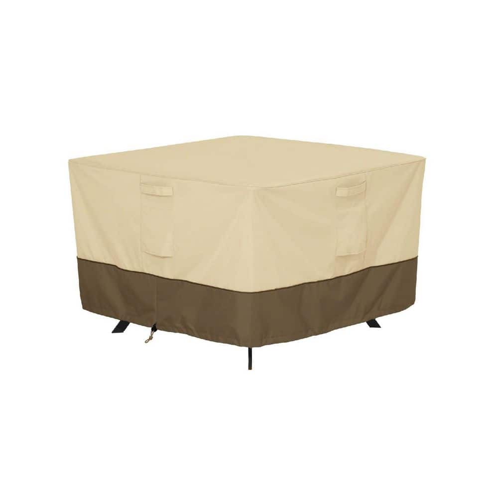 40 in. x 40 in. beige Water-Resistant Square Patio Table Cover, Outdoor ...