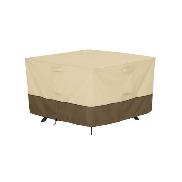 40 in. x 40 in. beige Water-Resistant Square Patio Table Cover, Outdoor ...