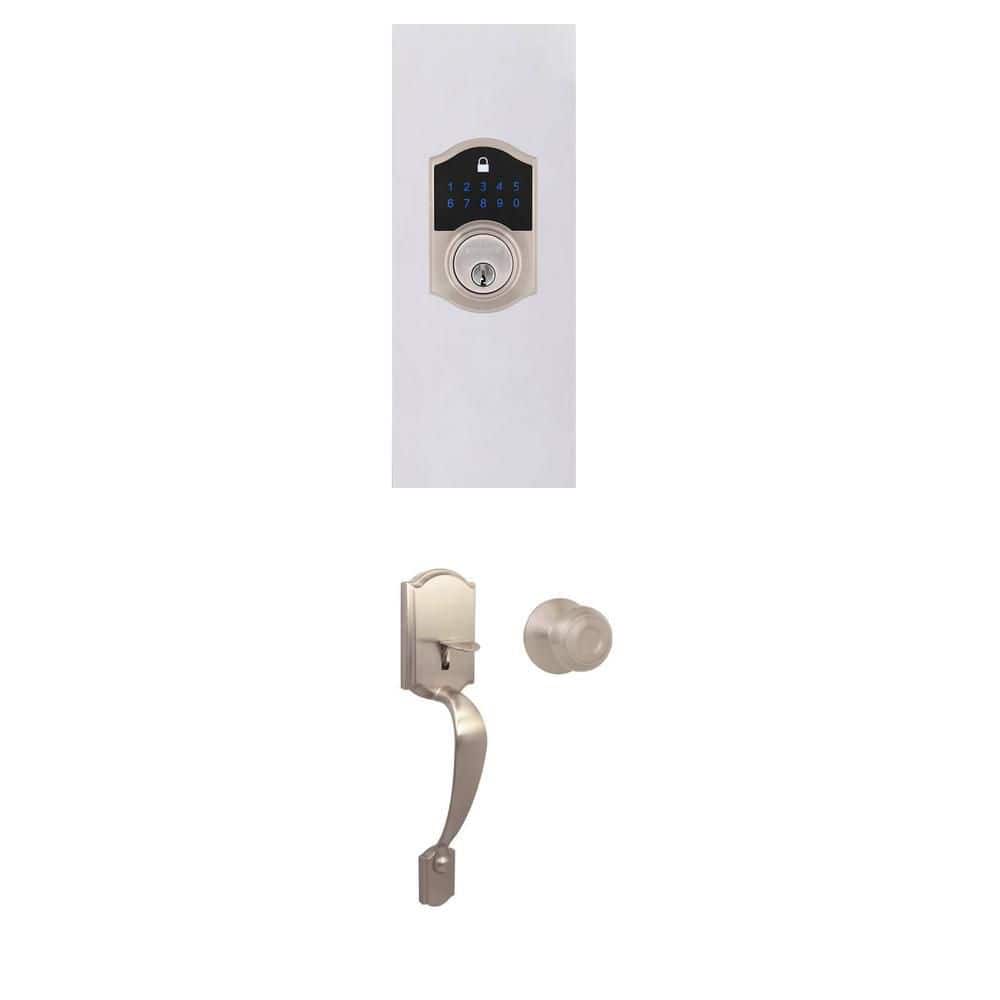 Defiant Castle Satin Nickel Electronic Deadbolt and Entrance Door ...
