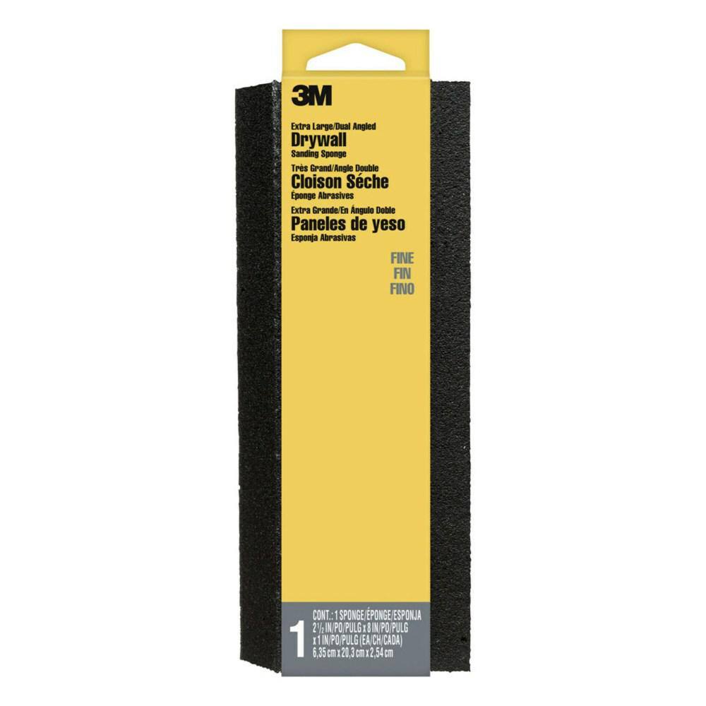 3M 2-1/2 in. x 8 in. x 1 in. 150 Fine Grit Dual Angled Sanding Sponge ...