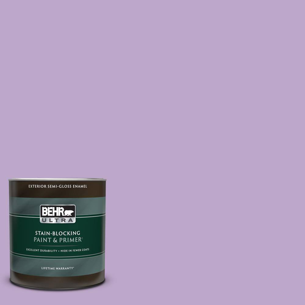 BEHR ULTRA 1 qt. #M570-4 Cyber Grape Semi-Gloss Enamel Exterior Paint ...