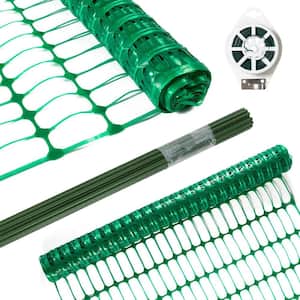Angel Sar 4 ft. x 100 ft. Plastic Mesh Fence, Roll with 100 Zip Ties ...