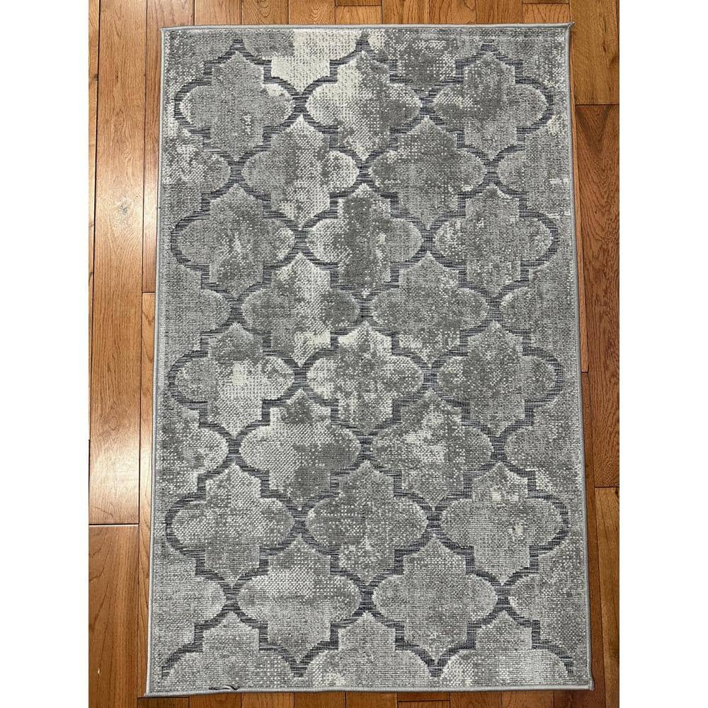 Concord Global Trading Samba Crossroad Gray 3 ft. x 4 ft. Indoor ...