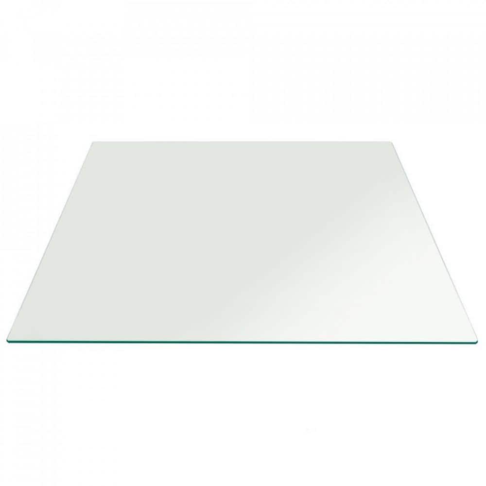 Fab Glass and Mirror 16 in. Clear Square Glass Table Top 1/4 in. Thick ...