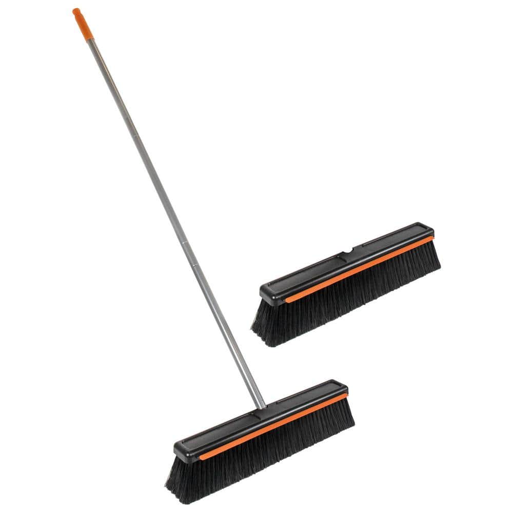 HDX 18 in. Interchangeable Push Broom with Squeegee Heads with Handle ...