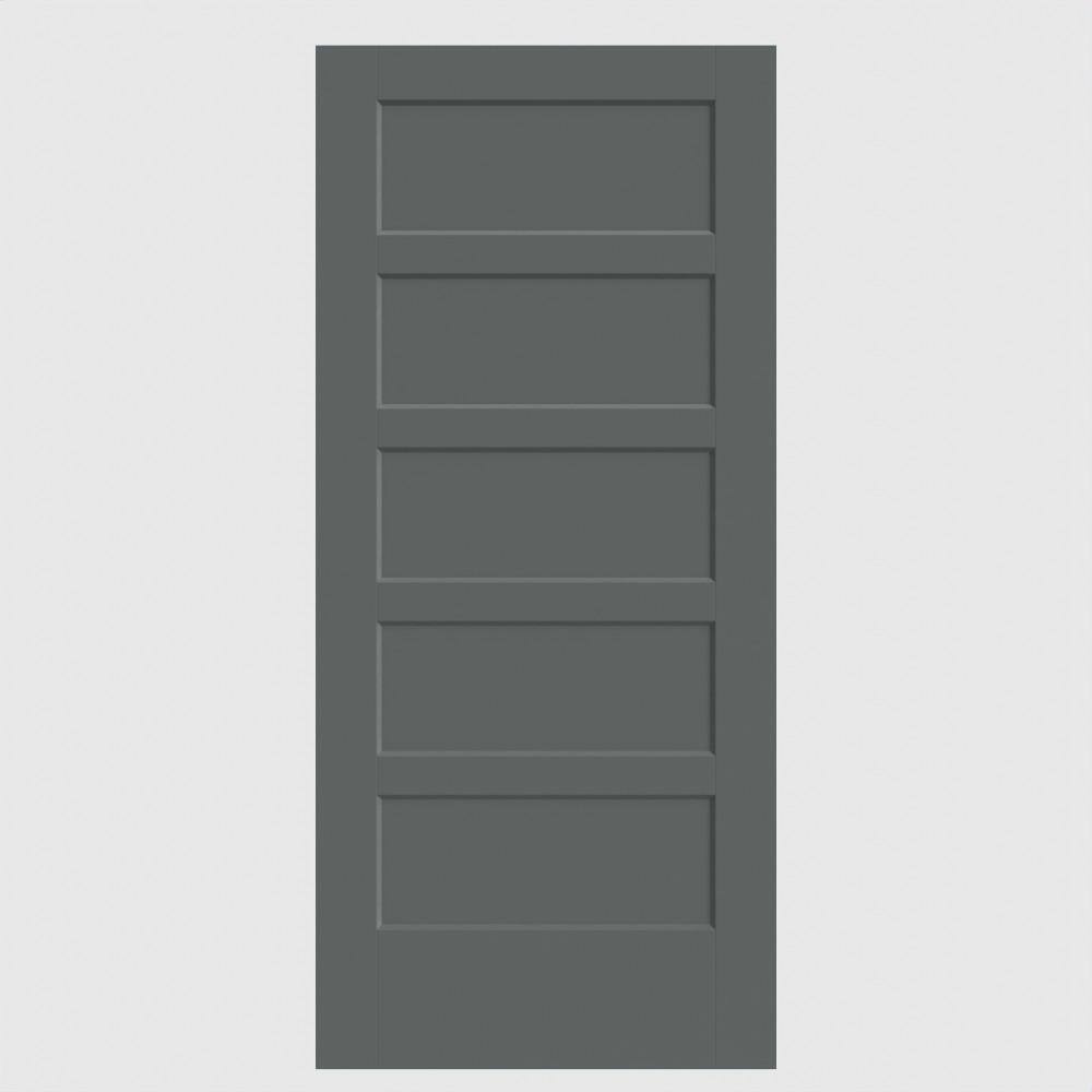 Masonite 36 in. x 80 in. 5-Panel Bayshore Single Bore Hollow Core ...