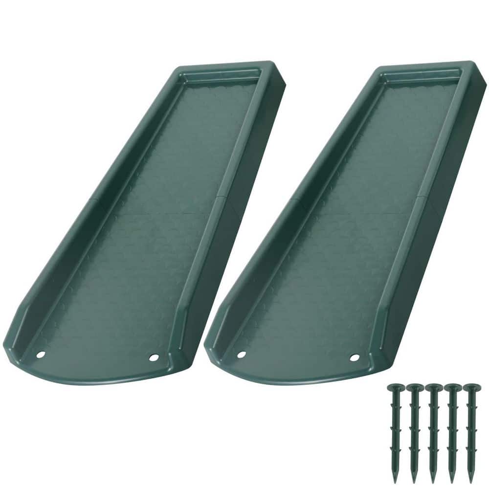 Laybus Green 24 in. x 10.6 in. x 2 in. Plastic Gutter Downspout Splash ...