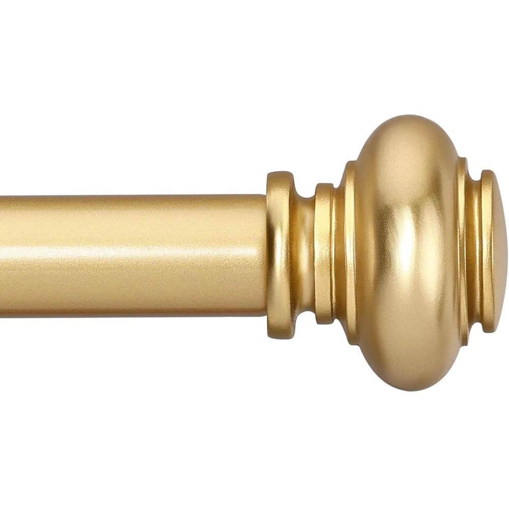 ZESTLIBI 28 in. - 88 in. Adjustable 1 in. Single Curtain Rod in Gold ...
