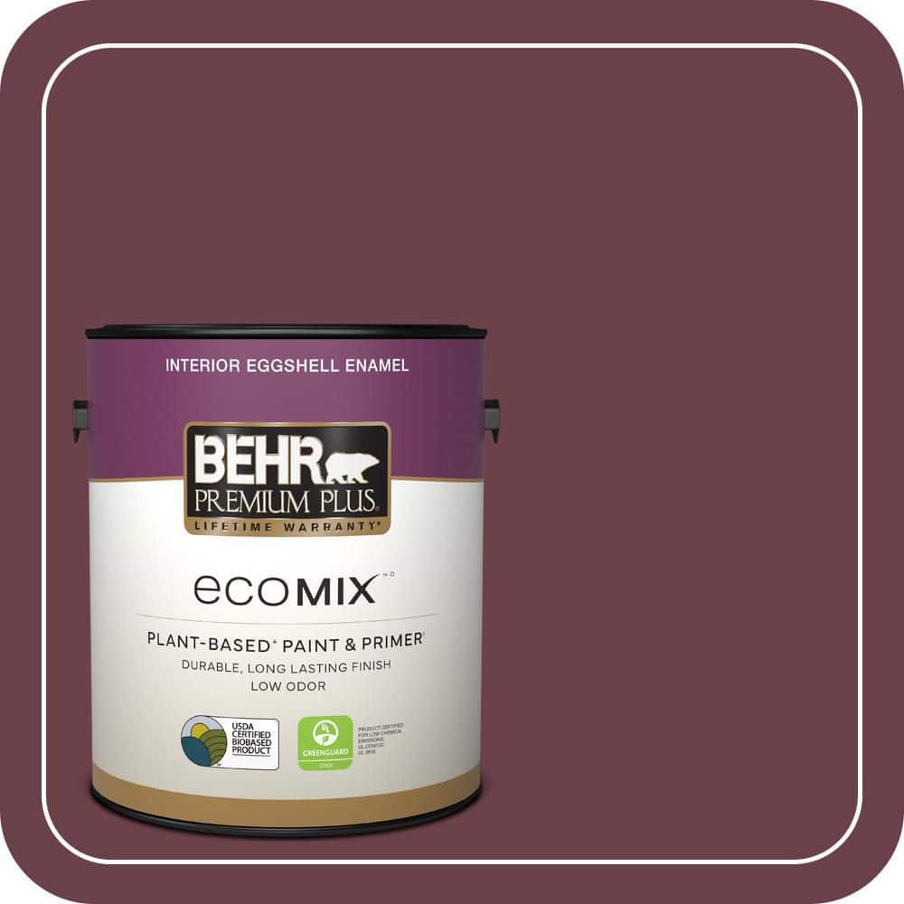 BEHR PREMIUM PLUS 1 gal. #110D-7 Vin Rouge Eggshell Enamel EcoMix Plant ...