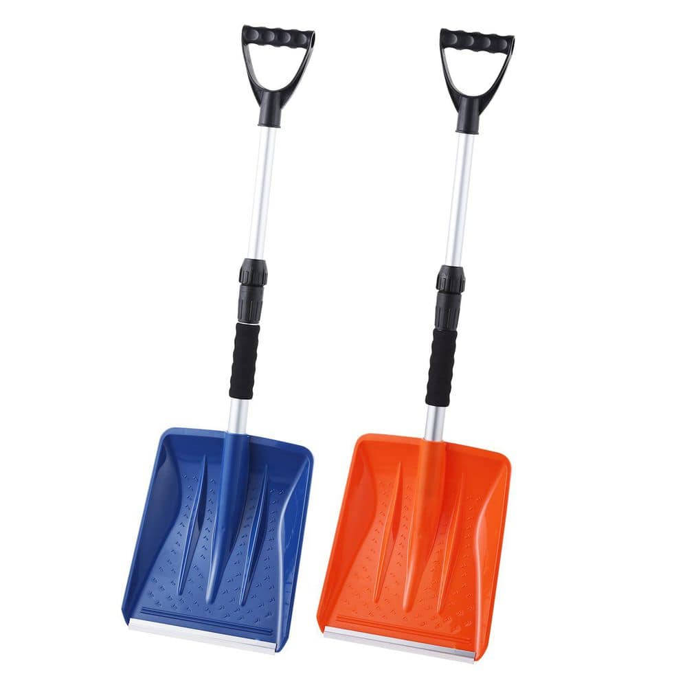 Misopily 35.5 in. Aluminum Handle Plastic Snow Shovel with Extendable ...