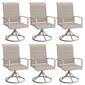 DIFY Swivel Patio Chairs, Padded High Back Outdoor Dining Chairs with ...