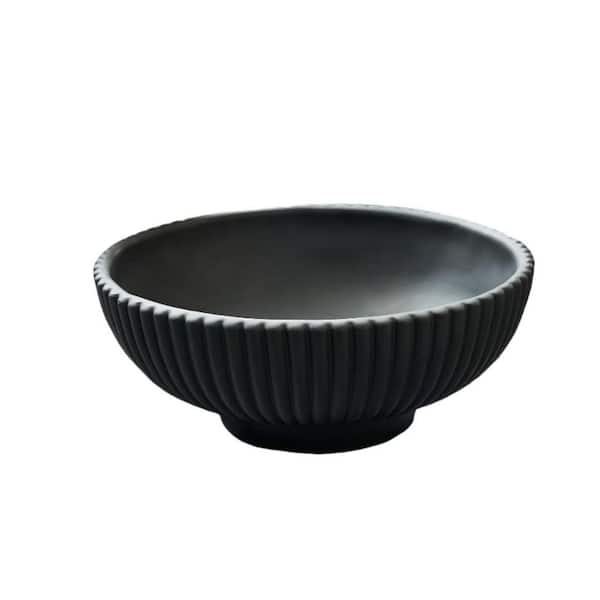 Modern Farmhouse Series black Ceramic Fruit Bowl 10 in Centerpiece Bowl ...