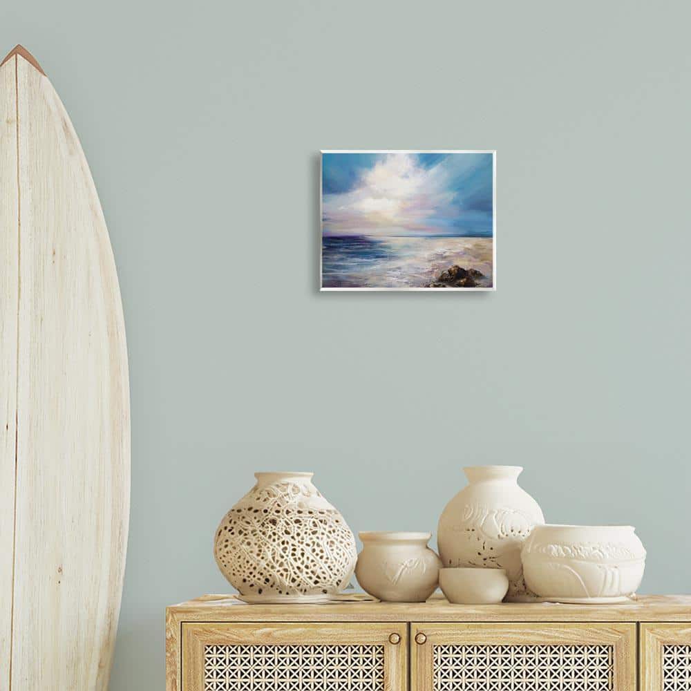 Stupell Industries Serene Clouds over Beach by Karen Hale Unframed ...