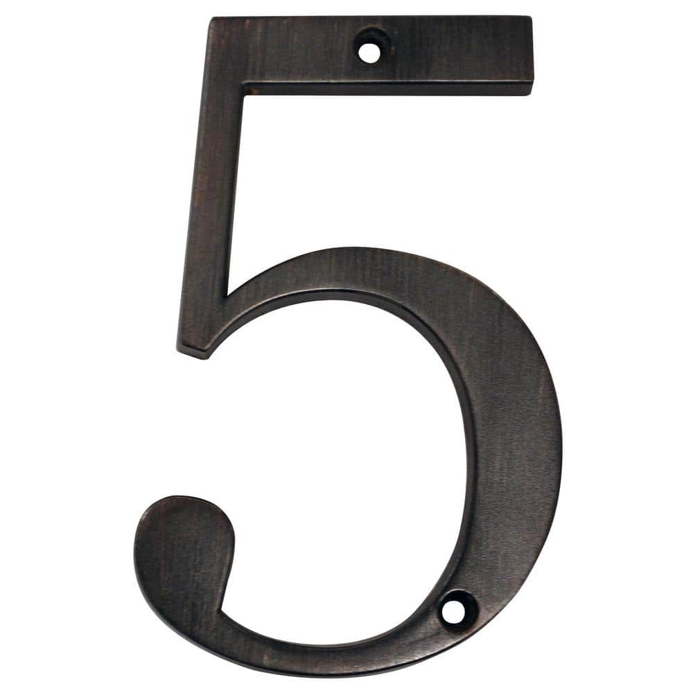 The Hillman Group 4 in. Distinctions Flush Mount Bronze Number 5 843245 ...