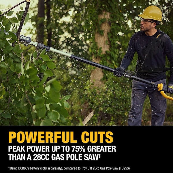 DEWALT FLEXVOLT 60V MAX 10 in. Cordless Battery Powered Telescoping Pole Saw (Tool Only ...