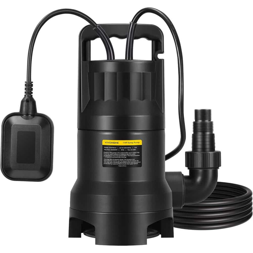 VIVOHOME 1 HP 3600 GPH Submersible Sump Pump with Float Switch VH1542 ...