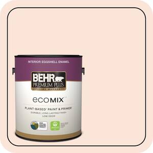 BEHR PREMIUM PLUS 1 gal. #210A-1 Cool Cream Semi-Gloss Enamel EcoMix ...