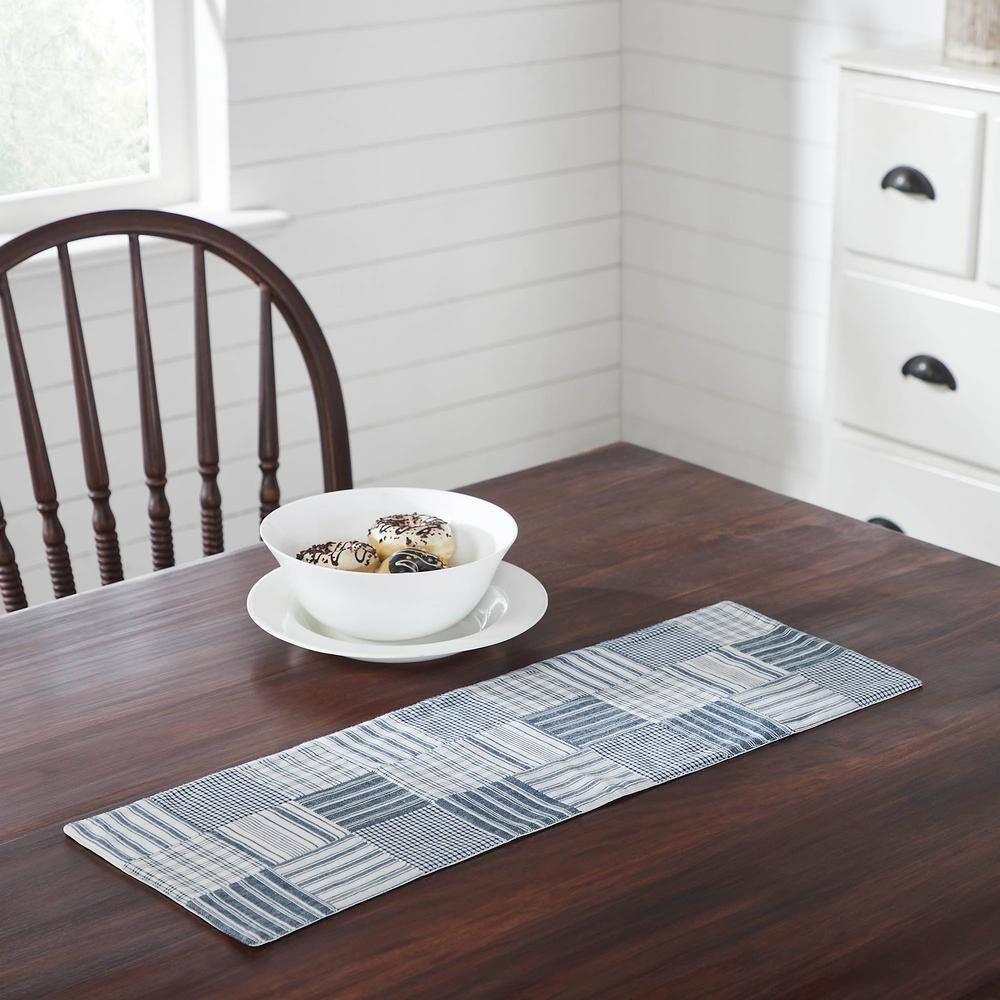 VHC Brands Sawyer Mill 8 in. W x 24 in. L Blue Plaid Quilted Patchwork ...