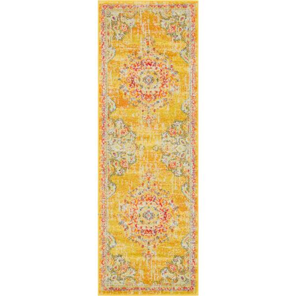 Unique Loom Penrose Alexis Gold 2 ft. 2 in. x 6 ft. Runner Rug 3143372 ...