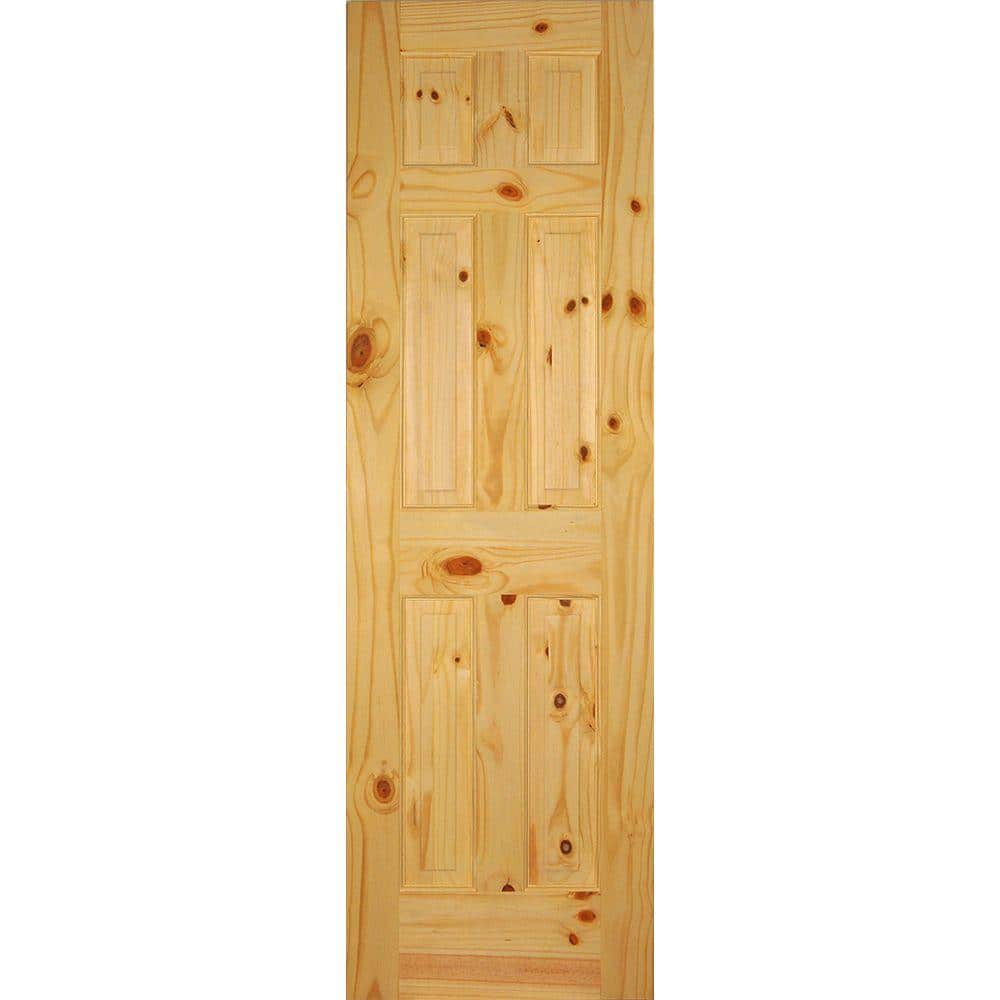 Builders Choice 24 in. x 80 in. 6-Panel Solid Core Unfinished Knotty ...