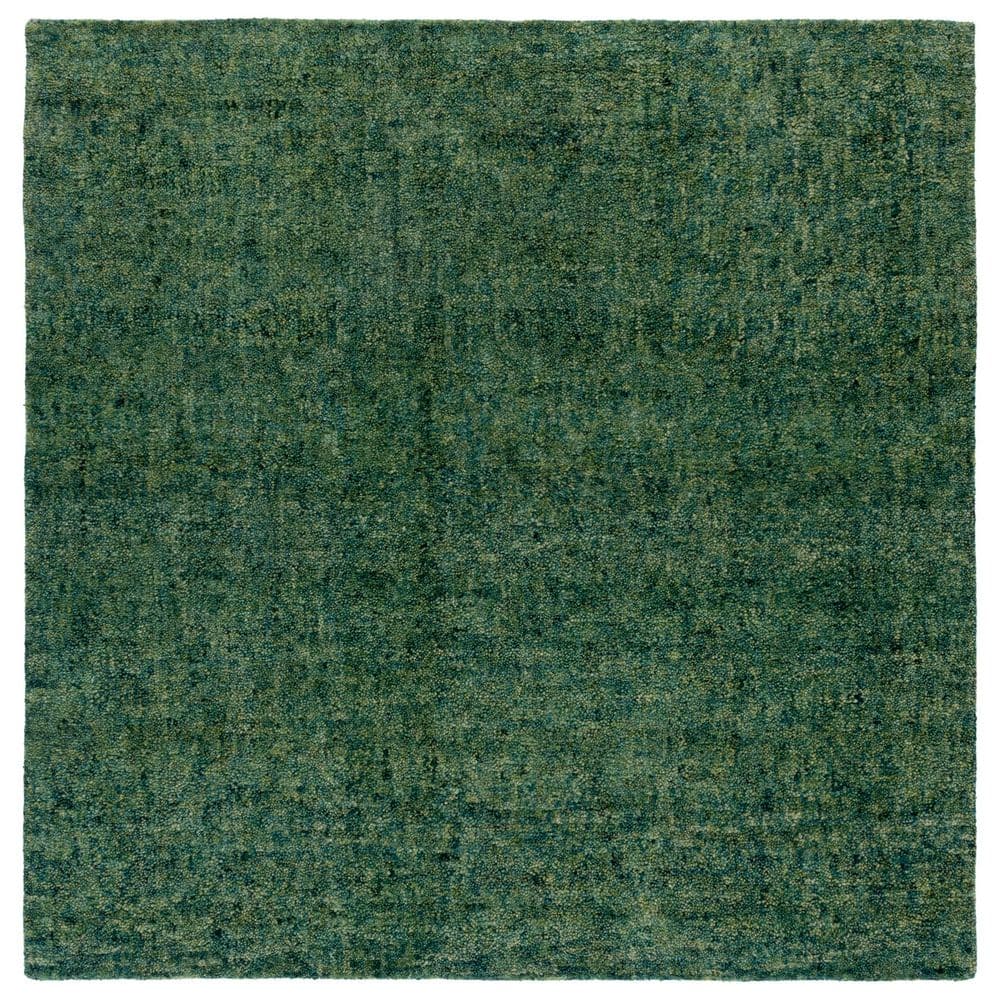 SAFAVIEH Gabbeh 6 ft. x 6 ft. Green Solid Square Area Rug GAB101Y-6SQ ...