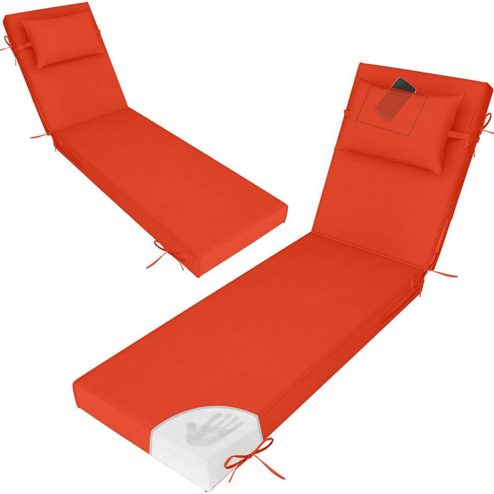 MOEPISY Outdoor Lounge Chair Cushions Set of 2, Waterproof Fade ...
