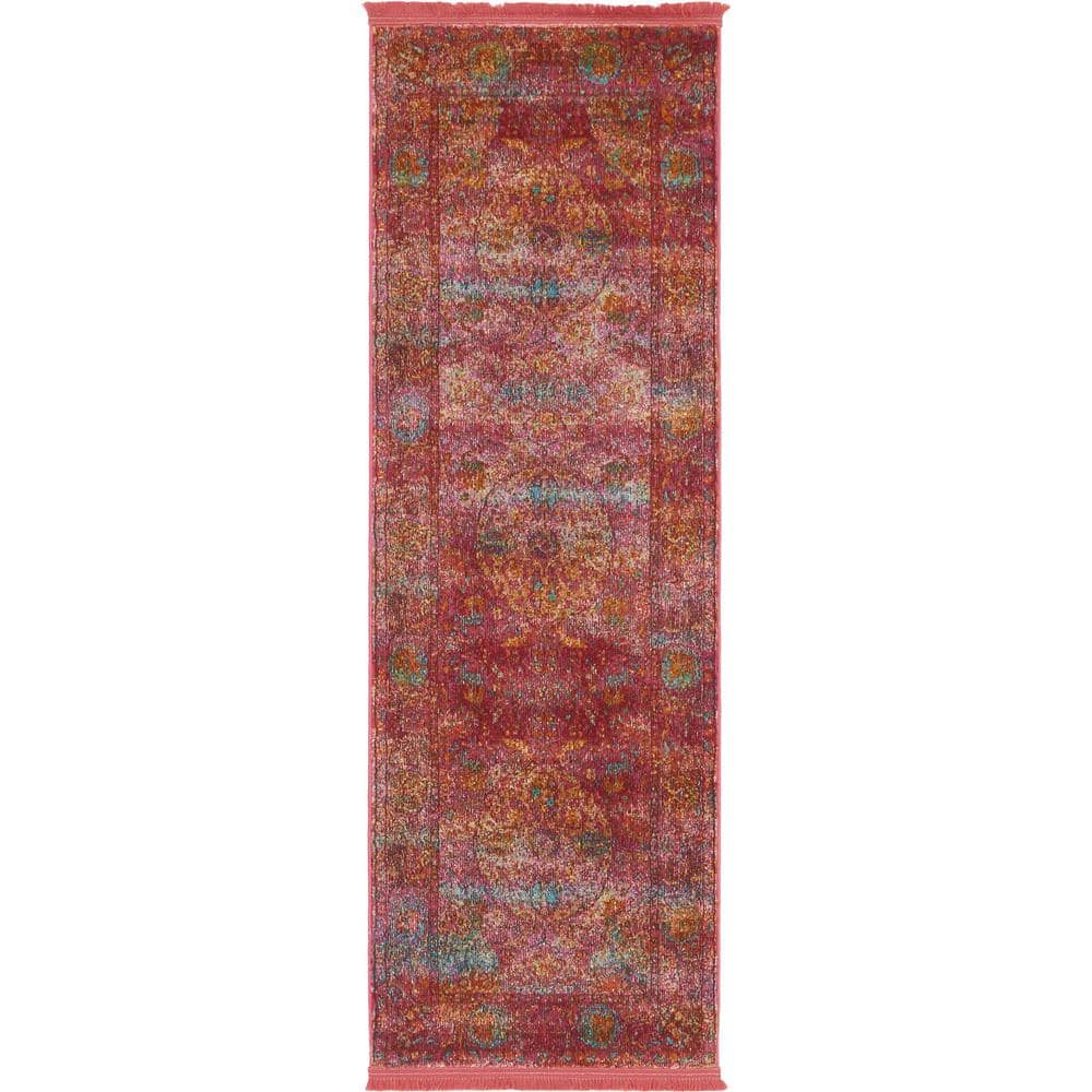 Unique Loom Baracoa Rumba Red 2' 2 x 6' 0 Runner Rug 3140259 - The Home ...