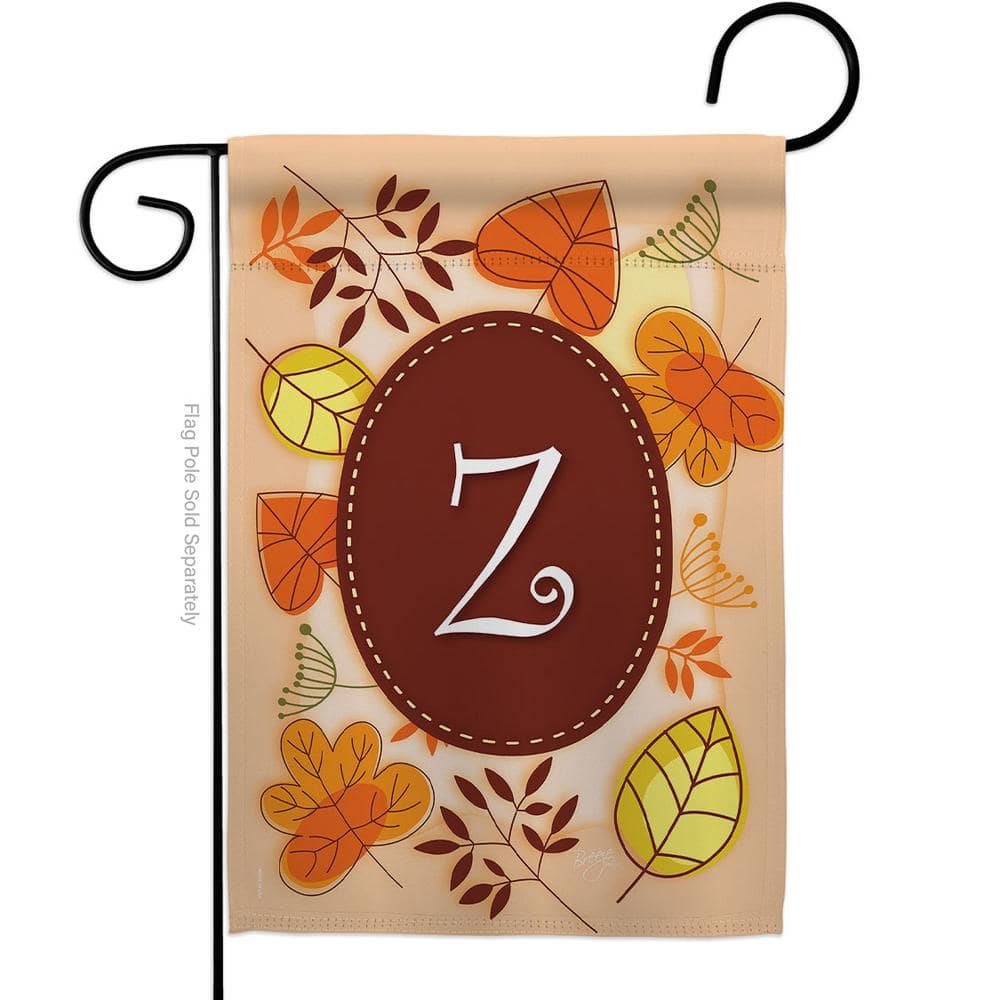 Breeze Decor 13 in. x 18.5 in. Autumn Z Initial Garden Flag Double ...