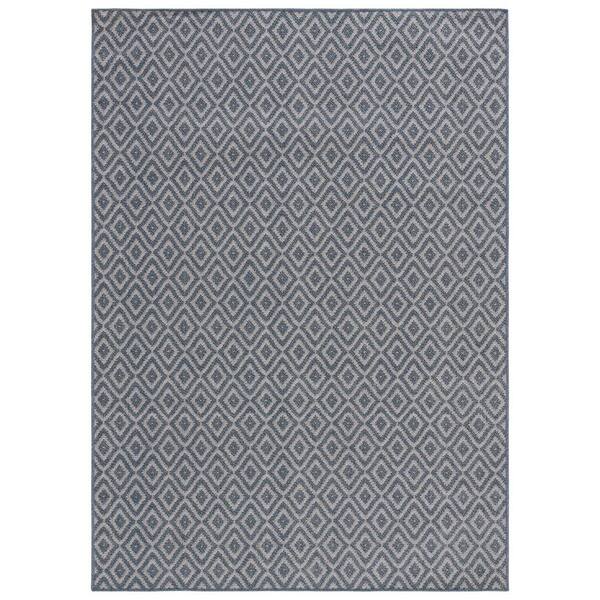 SAFAVIEH Martha Stewart Navy/Ivory 7 ft. x 9 ft. Ikat Diamond Machine ...