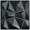Art3dwallpanels Diamond Black 3D PVC Wall Panels 19.7 in. x 19.7 in ...