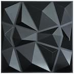 Art3dwallpanels Diamond Black 3D PVC Wall Panels 19.7 in. x 19.7 in ...