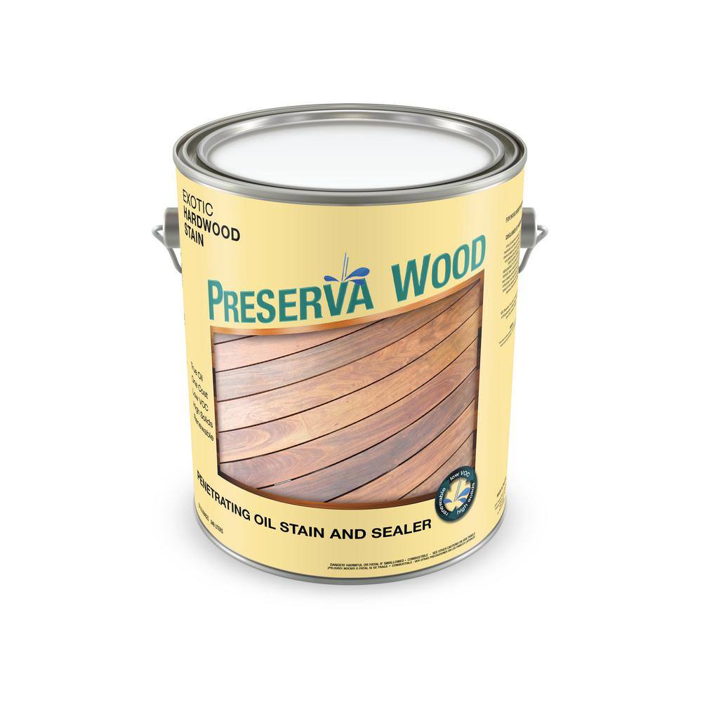 Preserva Wood 1 gal. Natural Transparent Exterior Hardwood Wood Stain ...