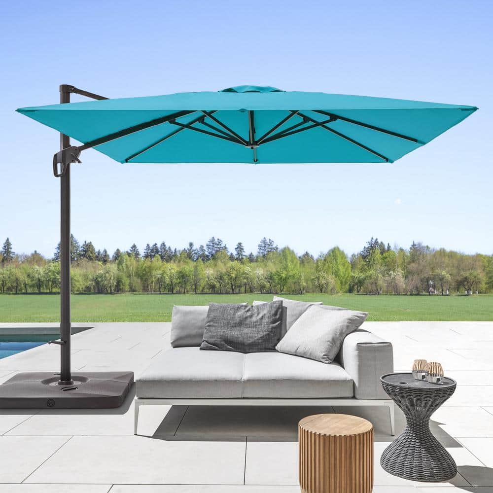 Sonkuki Lake Blue Premium 10 x 10 ft. Cantilever Patio Umbrella with ...