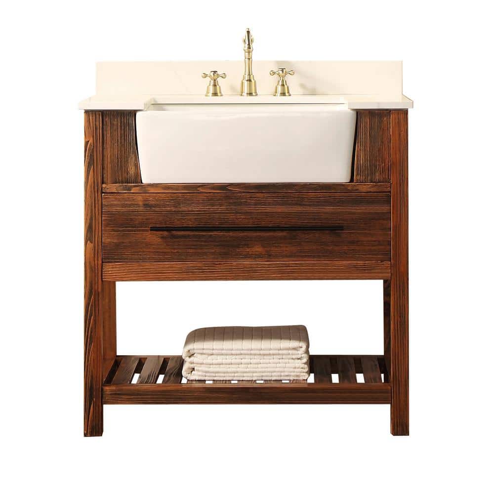 SUPREME WOOD Louise 36 in. W x 22 in. D x 35.7 in. H Bath Vanity in ...