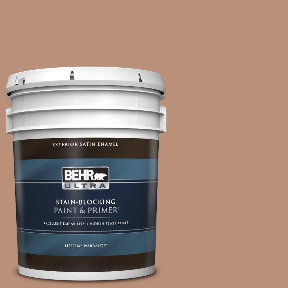 BEHR ULTRA 5 gal. #BXC-46 Mojave Dusk Satin Enamel Exterior Paint ...