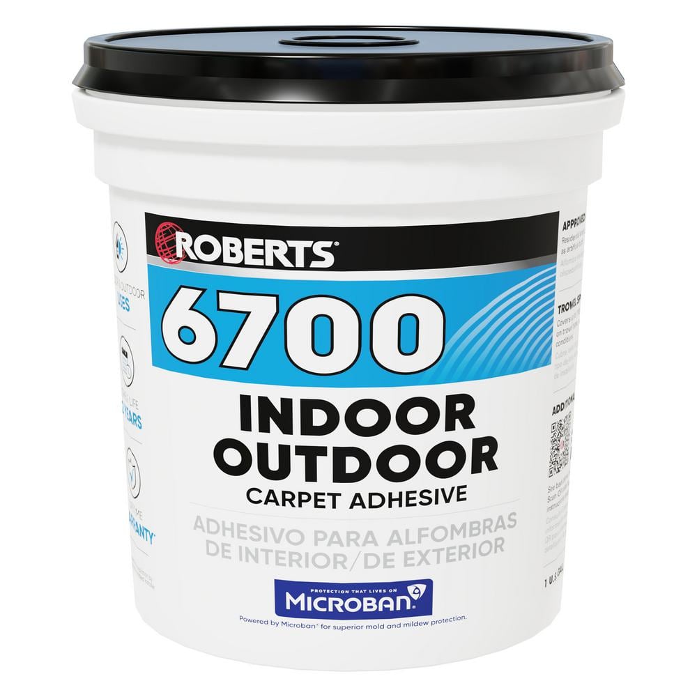 ROBERTS Creamy Tan 1 Gal. Indoor Outdoor Carpet and Artificial Grass Adhesive 6700 1 The Home Depot