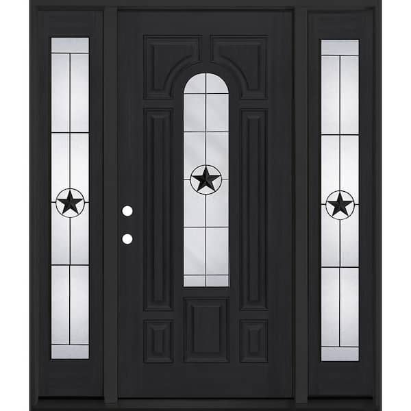 Steves & Sons Regency 68 in. x 80 in. CenterLite Alamo Glass RHIS Onyx ...