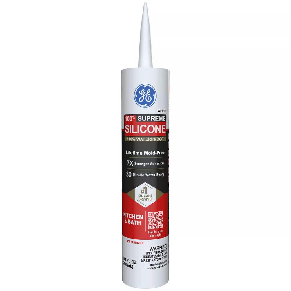 GE Supreme Silicone 10.1 oz. White Kitchen and Bathroom Sealant (12 ...